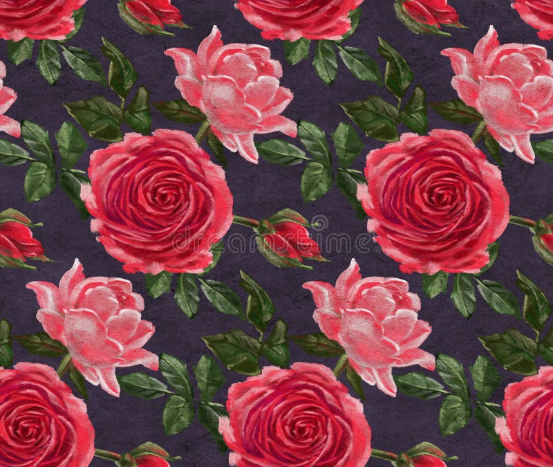 Seamless Pattern with Roses Stock Illustration - Illustration of ...