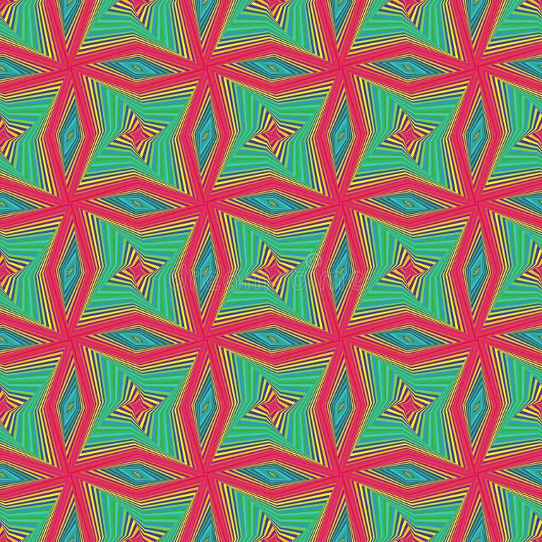 Seamless Pattern with Rotating Colourful Shapes Stock Vector ...