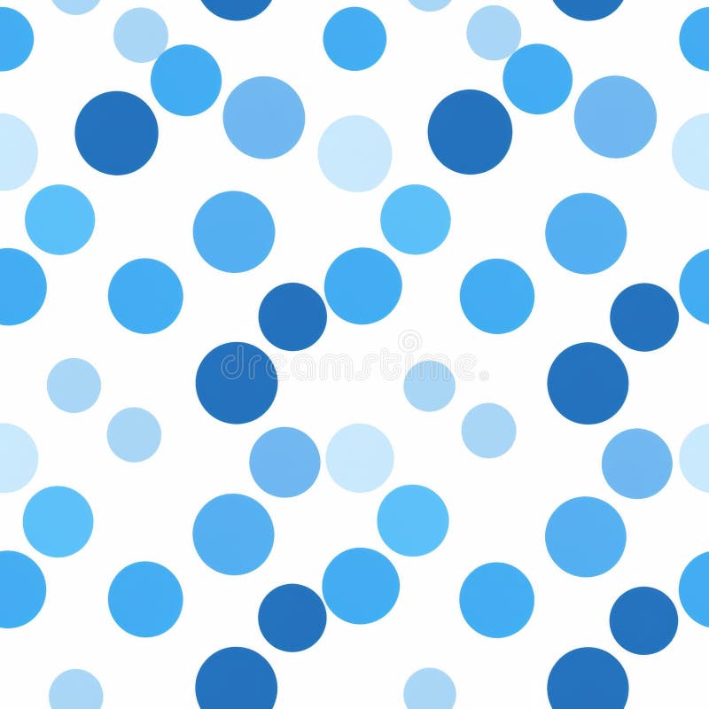 Seamless Pattern of Round Random Blue Circular Dots, White Background ...