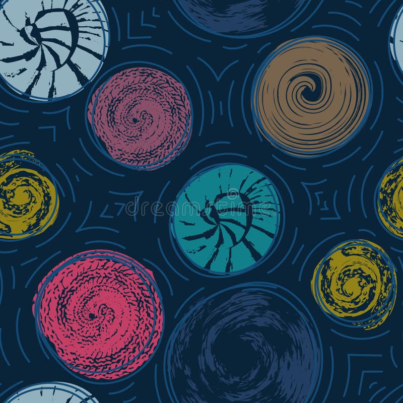 Seamless Pattern with Round Textured Stains. Abstract Background with ...
