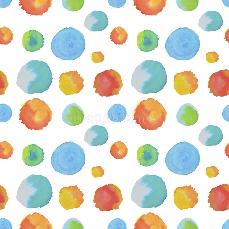 Seamless Pattern with Round Watercolor Elements Stock Illustration ...