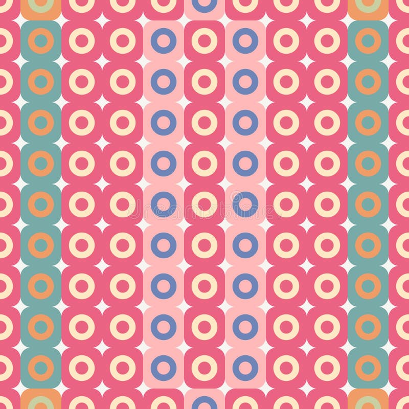 Seamless Pattern Rounded Rectangle Mixed Donut Shape Pastel Shades ...