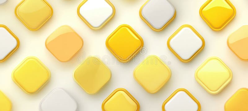 Seamless Pattern of Rounded Yellow Icons on Gradient Background for UI ...