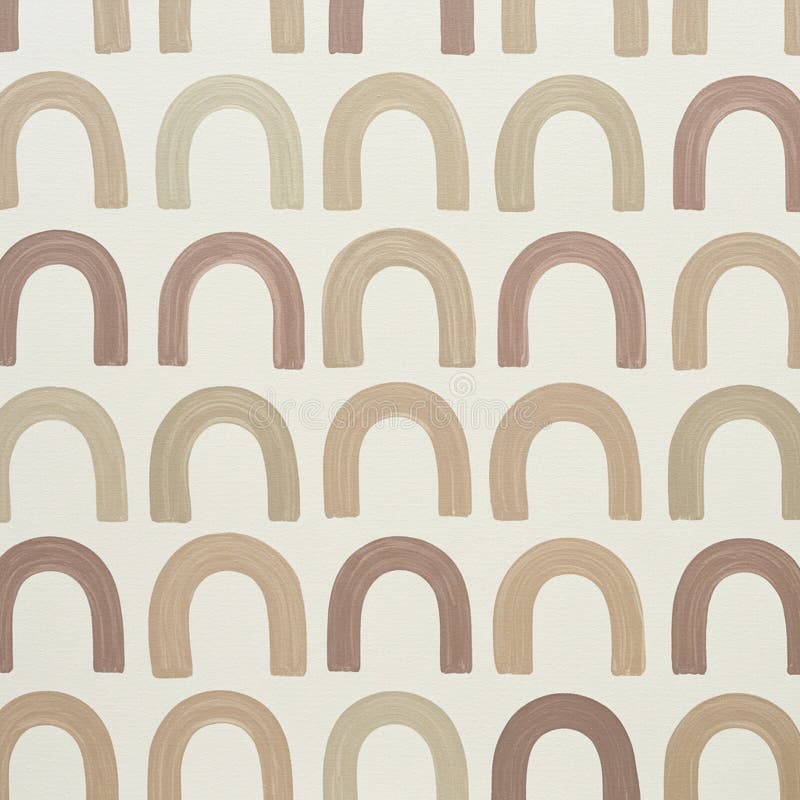 A Seamless Pattern with Rows of U-shaped Arches in Muted Earth Tones ...