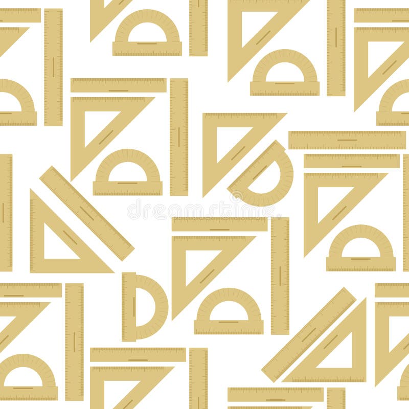 Protractor. Wooden Ruler. Instrument of Measurement. Vector ...