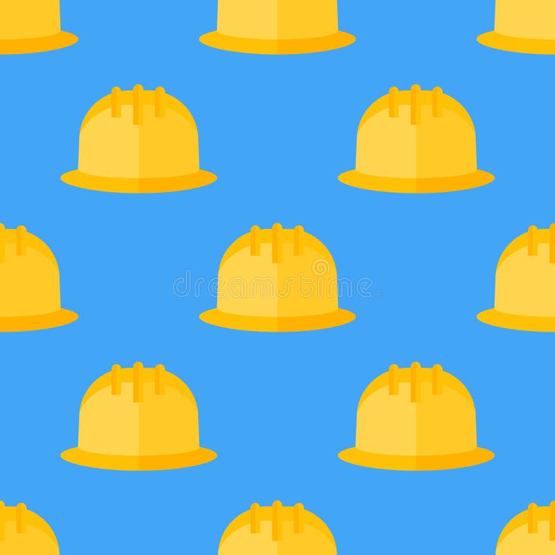 Seamless Pattern with Safety Helmet Stock Vector - Illustration of ...