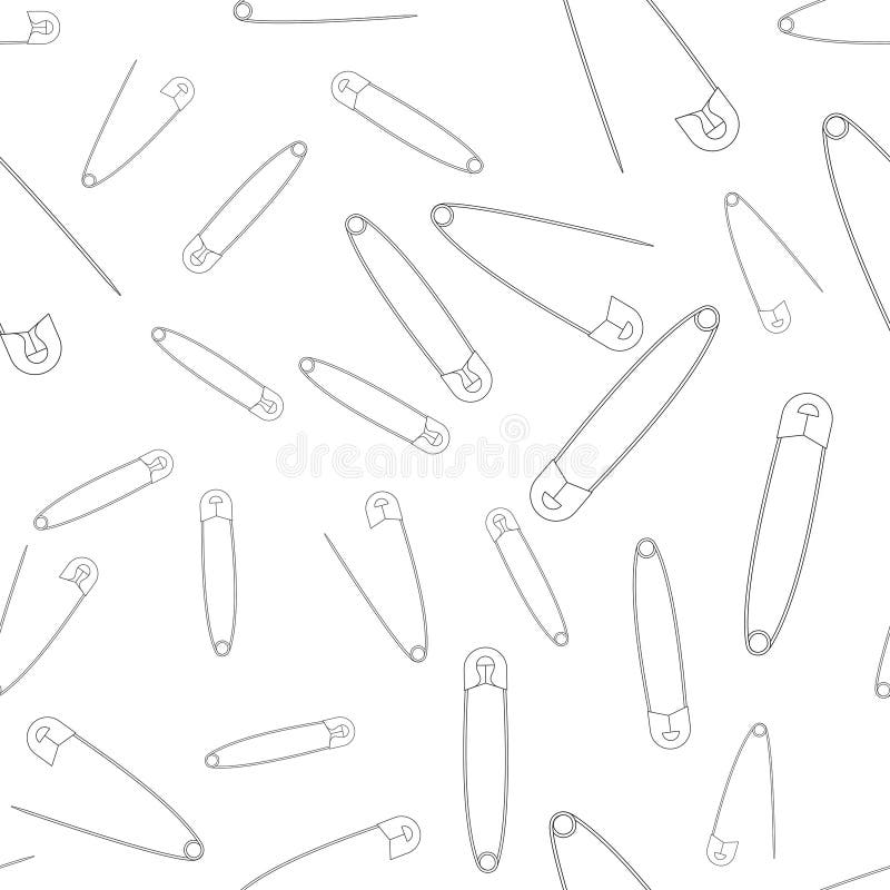 Safety pin pattern stock vector. Illustration of fasten - 99459664