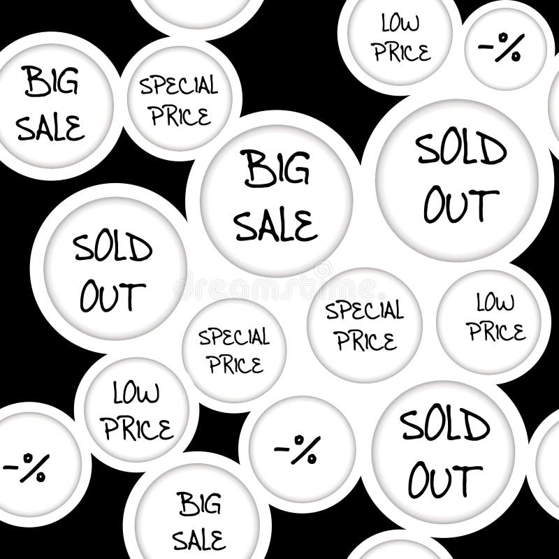 Seamless Pattern with Sales and Sold Announcements Stock Vector ...