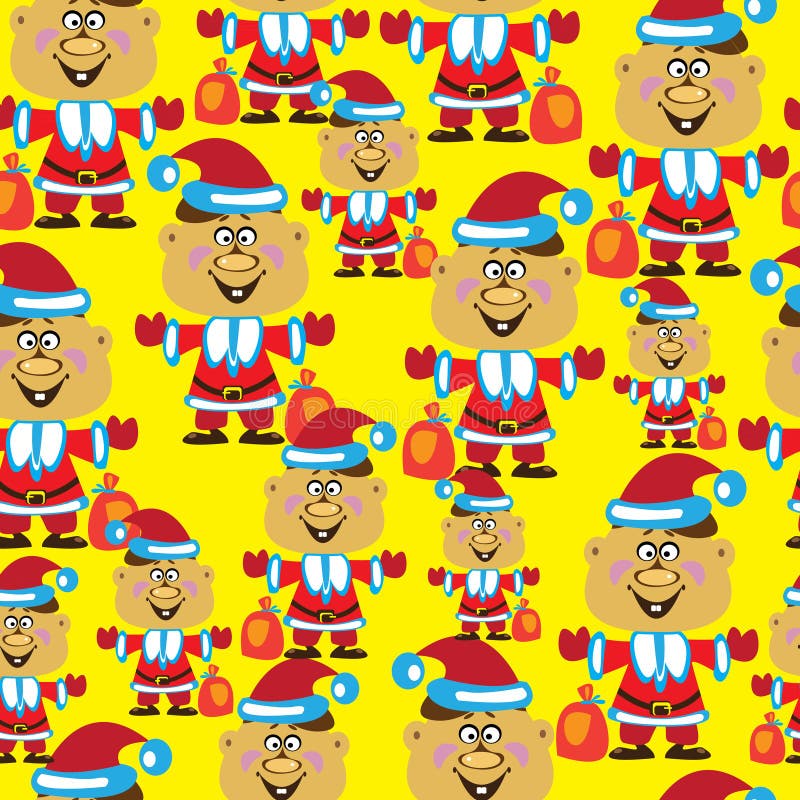 Seamless Pattern Santa Claus Stock Vector - Illustration of design ...