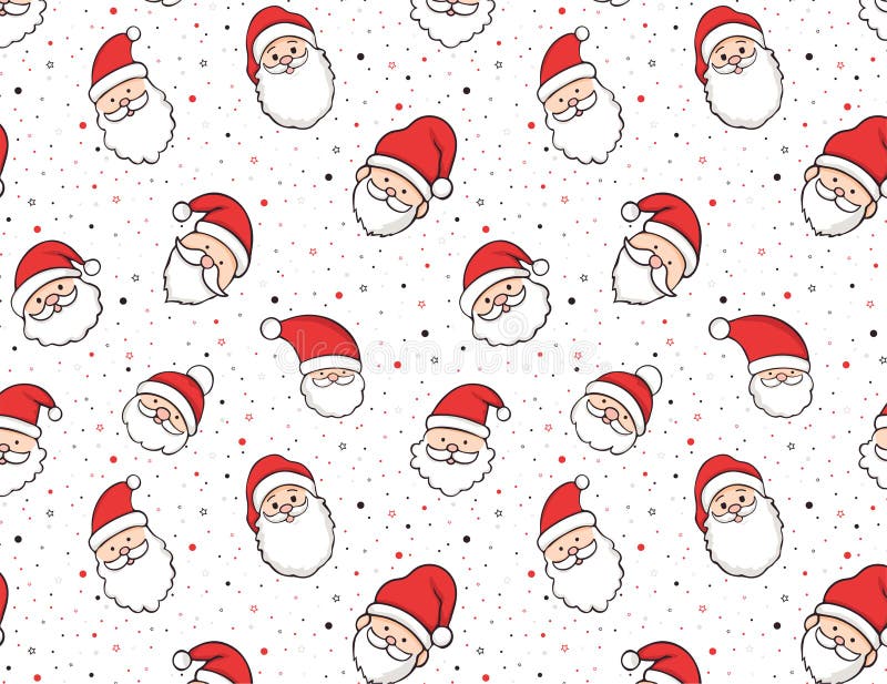 Seamless Pattern with Santa Clauses. Christmas Endless Background for ...