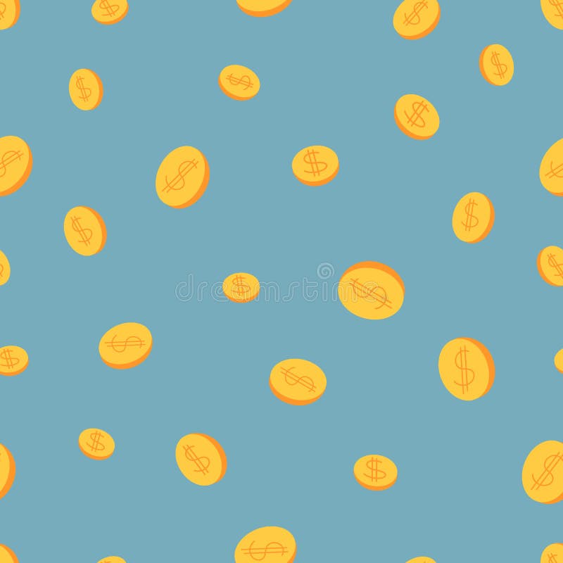 Seamless Pattern Scales of Gold Coins - Vector Illustration Stock ...