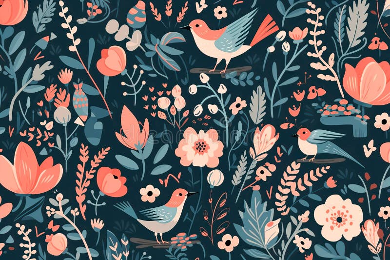 Seamless Pattern with a Scandinavian-inspired Look, Featuring Clean ...