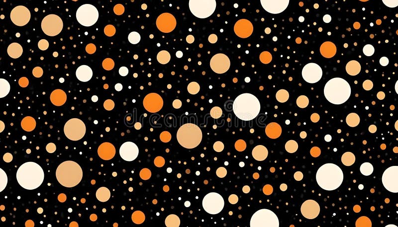Seamless Pattern of Scattered Circles in Shades of Orange and White on ...