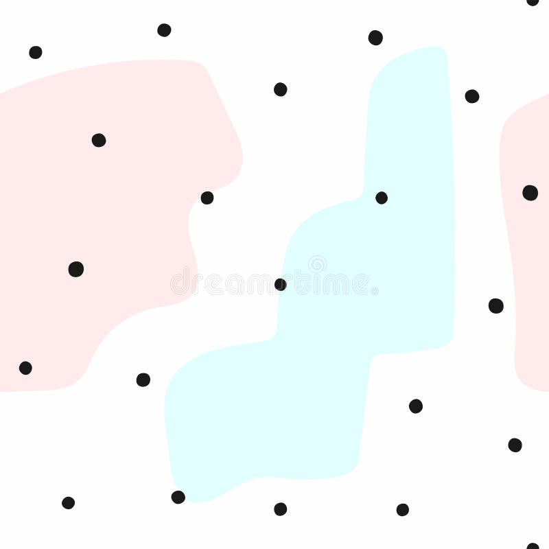 Seamless Pattern with Scattered Dots and Abstract Shapes. Stock Vector ...