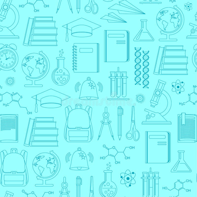 Back To School. Seamless Pattern. Vector Illustration with Infinitely ...