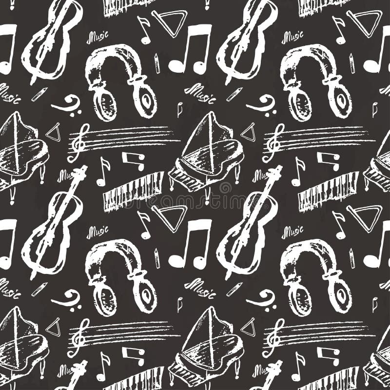 Seamless Pattern on School Board. Freehand Drawing Stock Vector ...