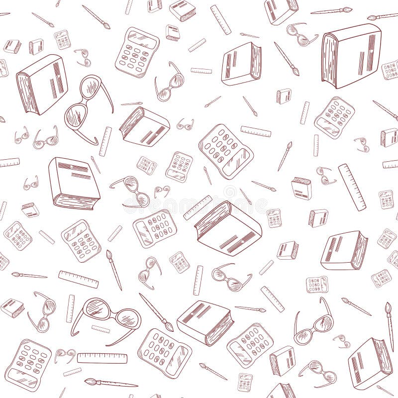 Seamless Pattern for School Design. Clip Art from School Accessories ...