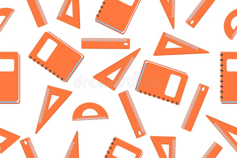 Seamless Pattern of School Rulers and Notepad. School Education, the ...