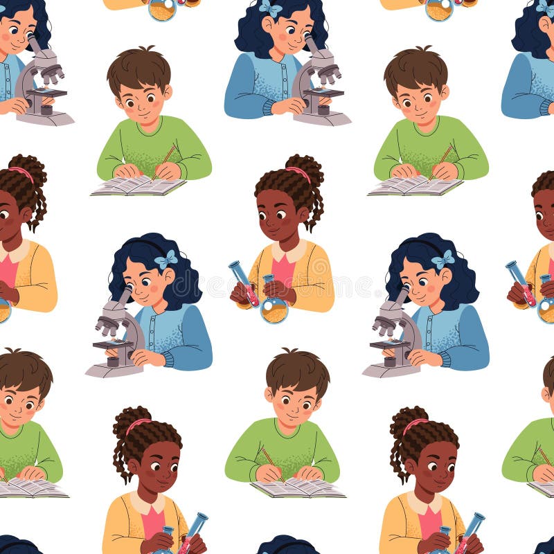 Schoolchildren Doing Science Experiments Stock Illustrations – 6 ...