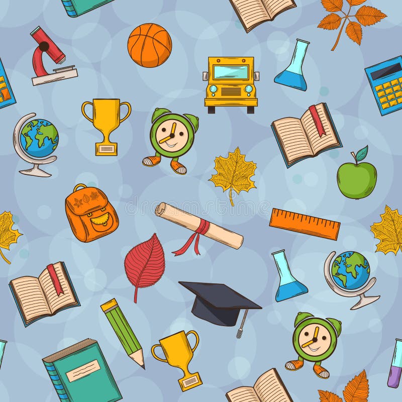 Seamless Pattern Schools Grey Stock Vector - Illustration of pattern ...