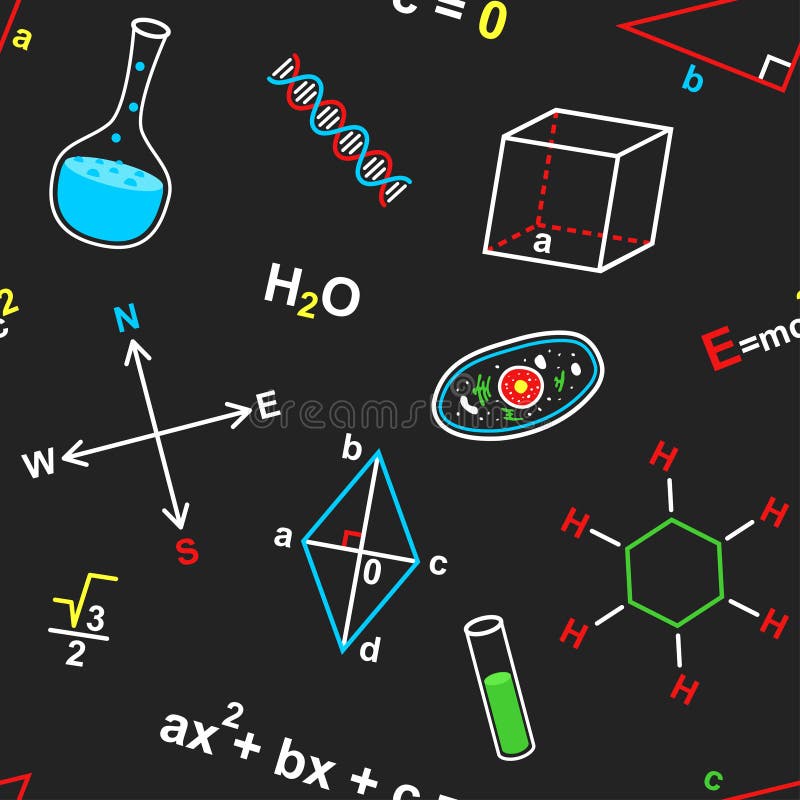 Open Learning Book with Science and Math Stock Illustration ...