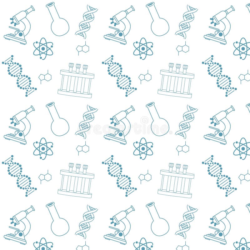 Seamless Pattern with Science Icons Collection Stock Vector ...