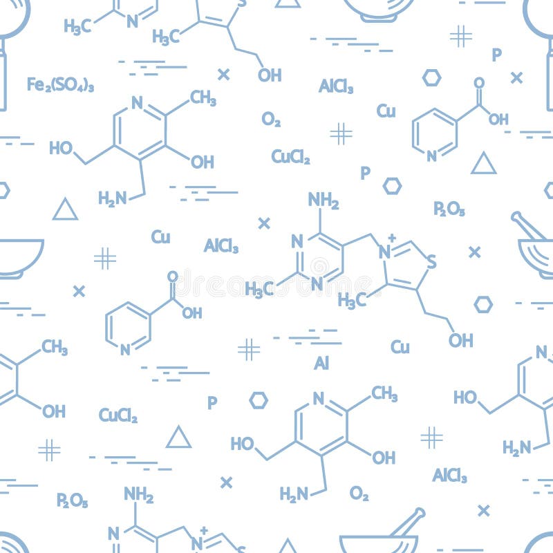 Seamless Pattern with Scientific, Education Elements: Molecular Stock ...