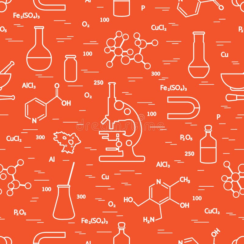 Seamless Pattern: Scientific, Education Elements. Stock Vector ...