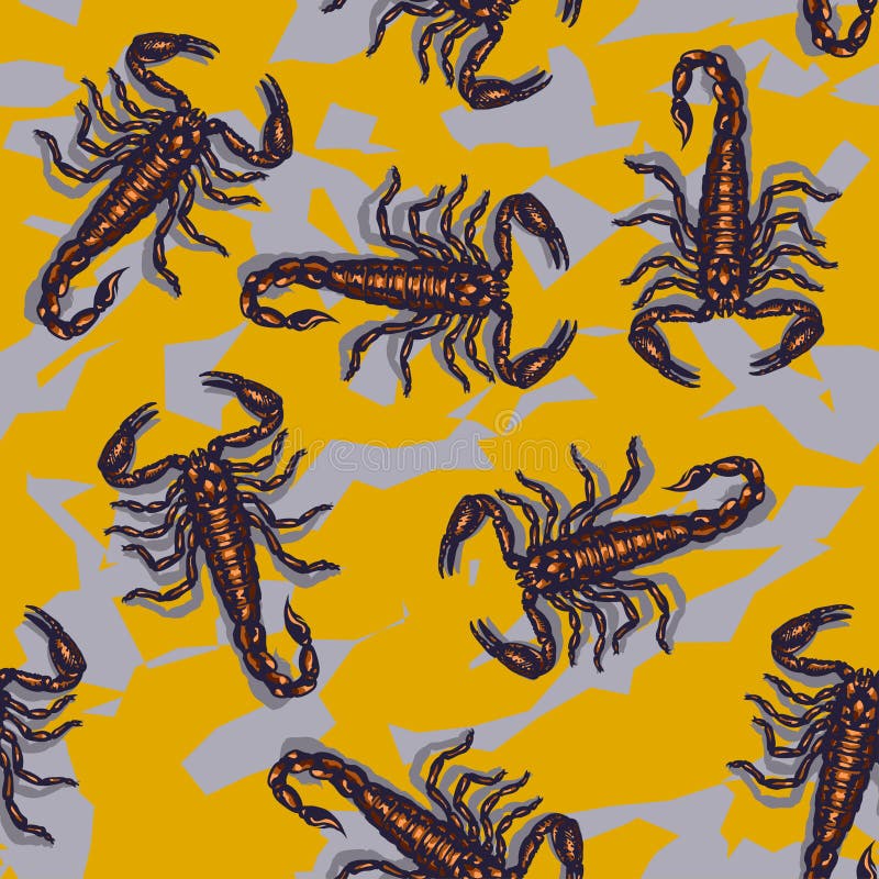 Seamless Pattern of Scorpions Stock Illustration - Illustration of claw ...