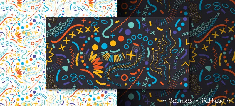 Simple Hand Drawing, Scribble Line and Geometric Shape, Child Doodle ...