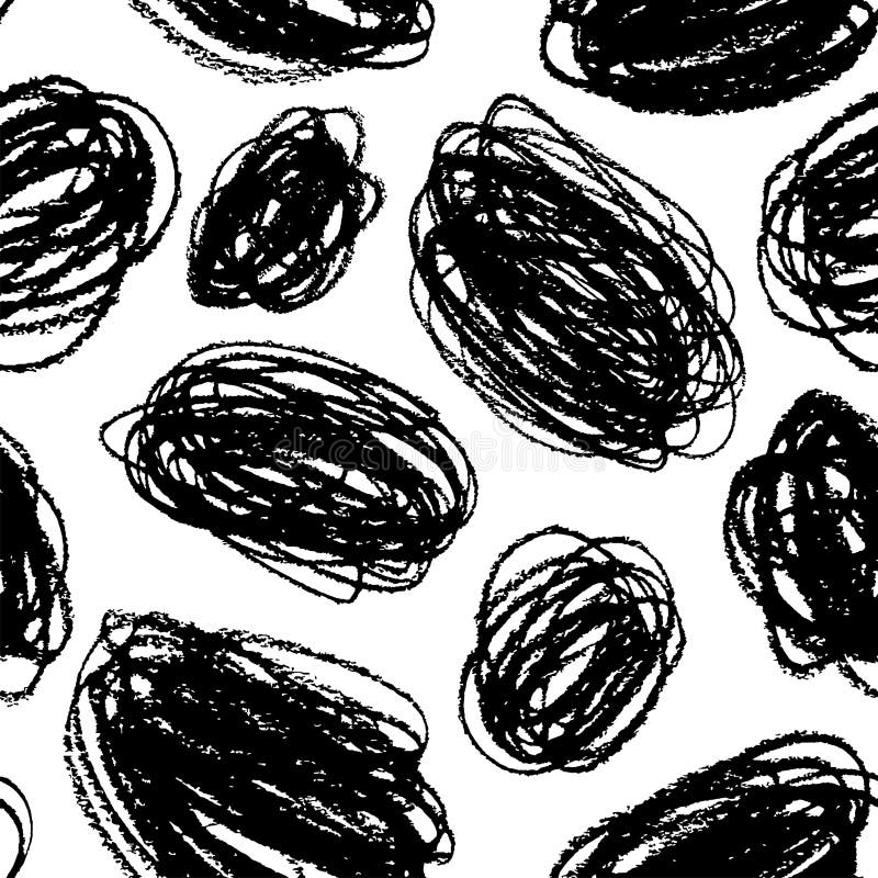 Seamless Pattern with Scribbles Lines. Doodle Modern Monochrome ...