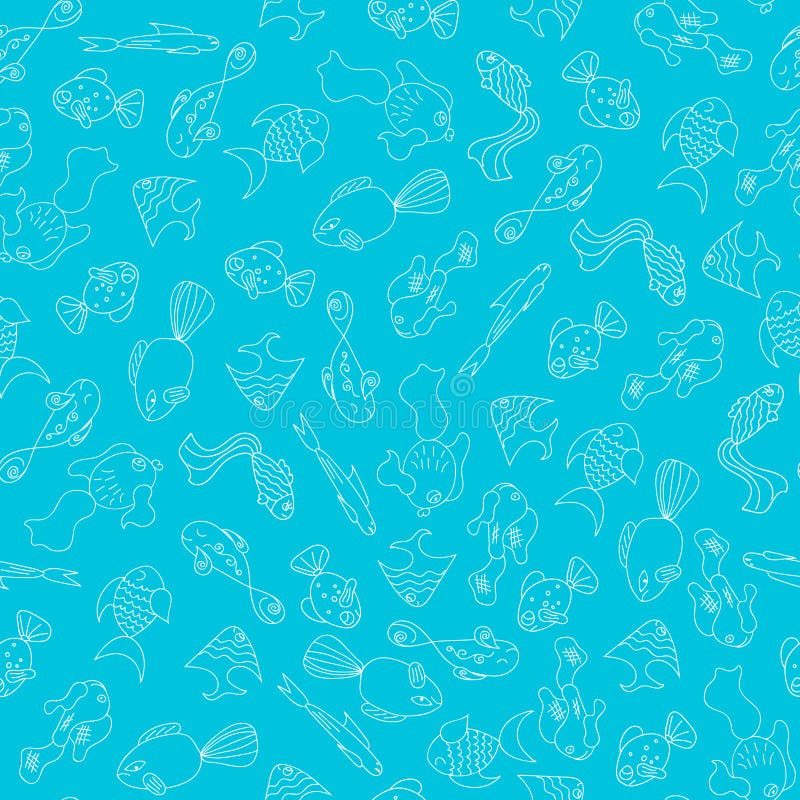 Seamless Pattern of Sea Fish Stock Vector - Illustration of colorful ...