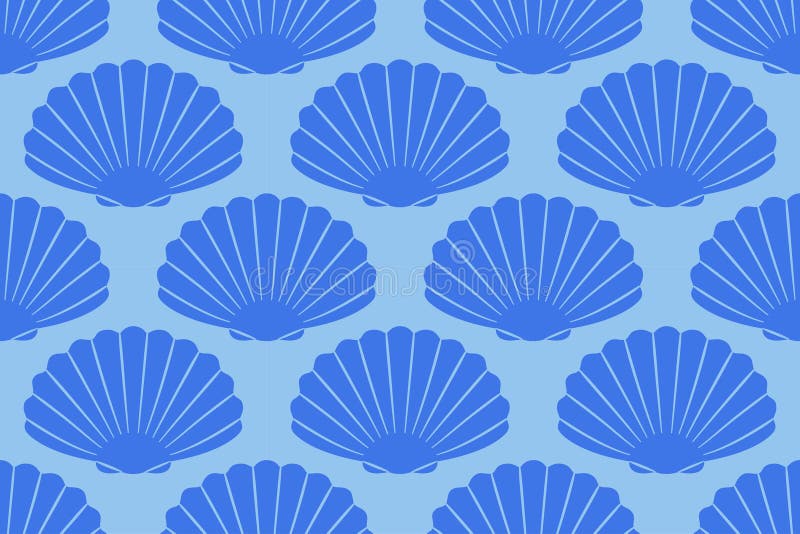 Seamless Pattern with Sea Shells Tropical Beach Shells. Summer Seamless ...