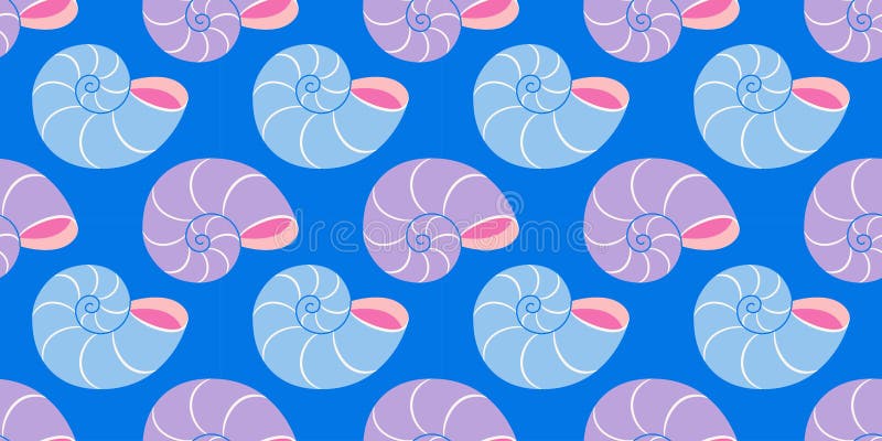 Seamless Pattern with Sea Shells Tropical Beach Shells. Summer Seamless ...