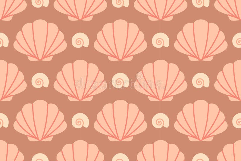 Seamless Pattern with Sea Shells Tropical Beach Shells. Summer Seamless ...