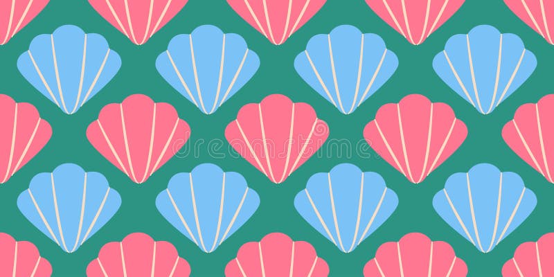 Seamless Pattern with Sea Shells Tropical Beach Shells. Summer Seamless ...