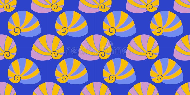 Seamless Pattern with Sea Shells Tropical Beach Shells. Summer Seamless ...