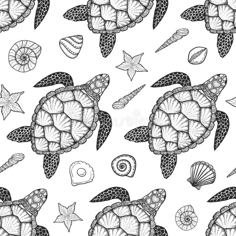 Style Sea Turtle Illustration Stock Illustrations – 5,911 Style Sea ...
