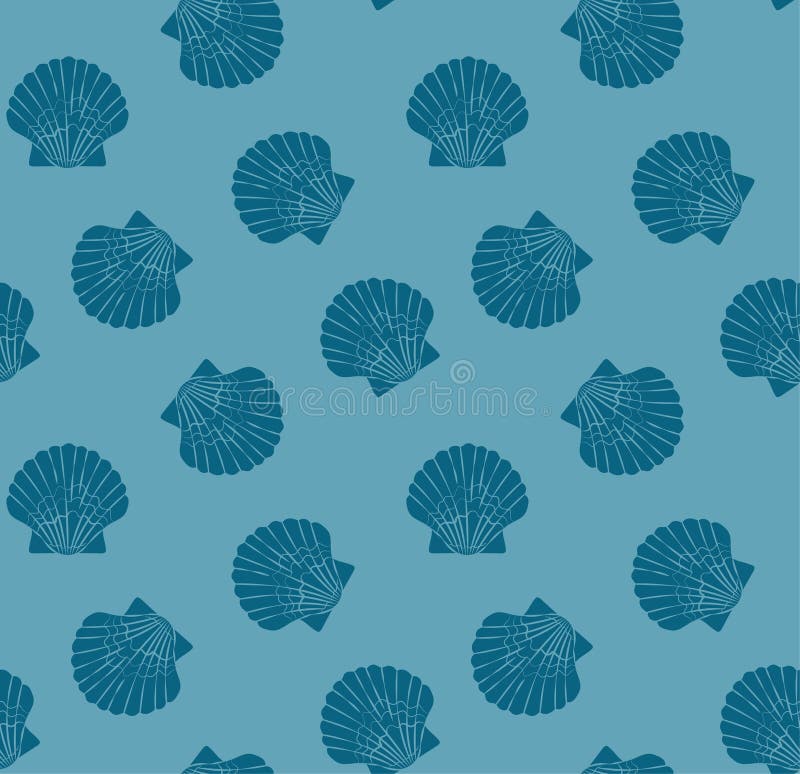 Seamless Pattern with Seashells Vector Stock Vector - Illustration of ...