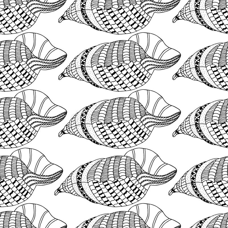 Seamless Pattern of Seashells Stock Vector - Illustration of ornament ...