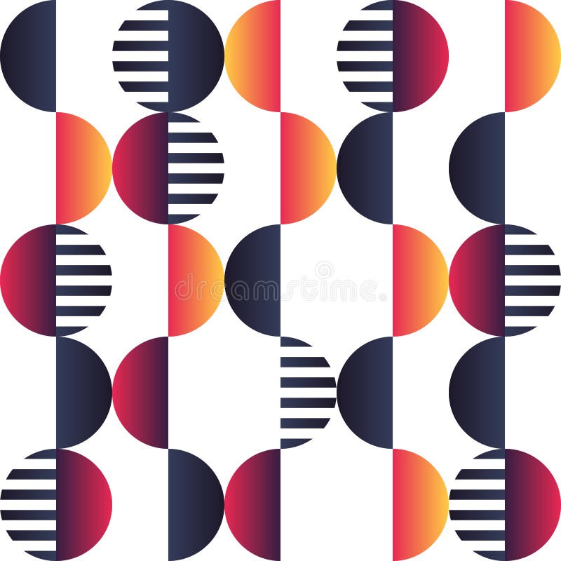 Seamless Pattern of Semicircles Stock Vector - Illustration of ...