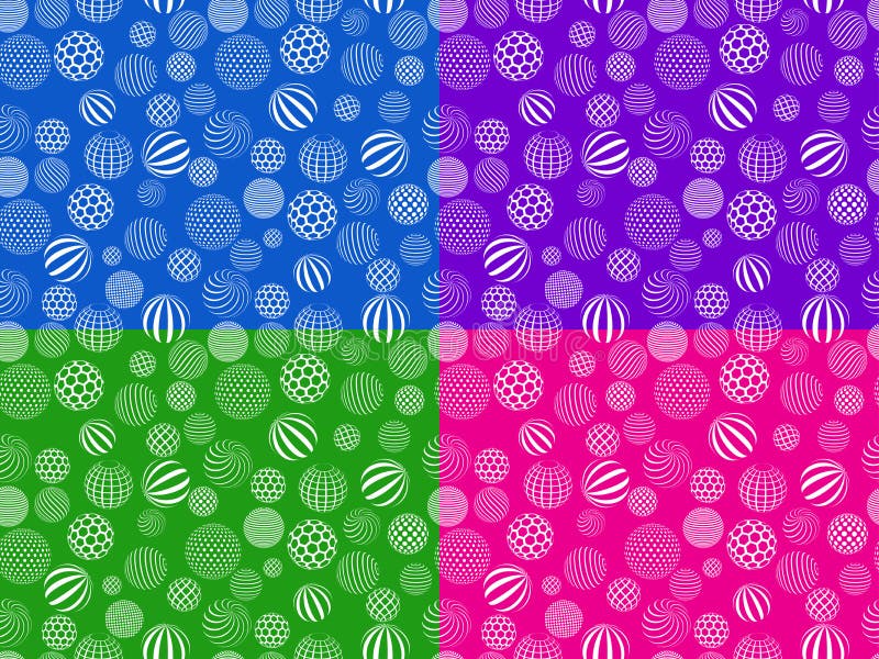 Seamless Pattern Set with Abstract White Balls Stock Vector ...