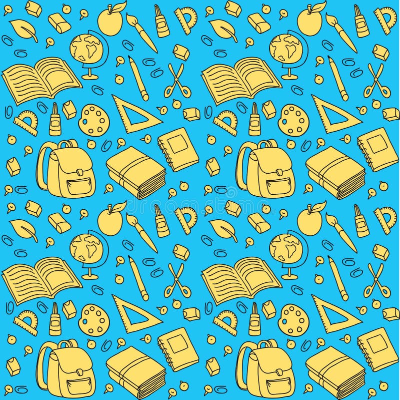 Seamless Pattern with Set of Different School Things Stock Vector ...