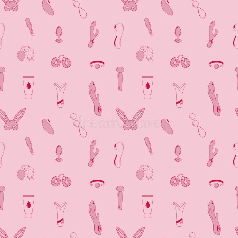 Seamless Pattern Set Of Sex Toy Vector Illustration Stock Illustration
