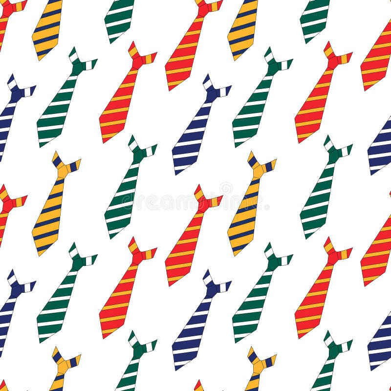 Seamless Pattern Set of Ties of Different Colors. Stock Vector ...