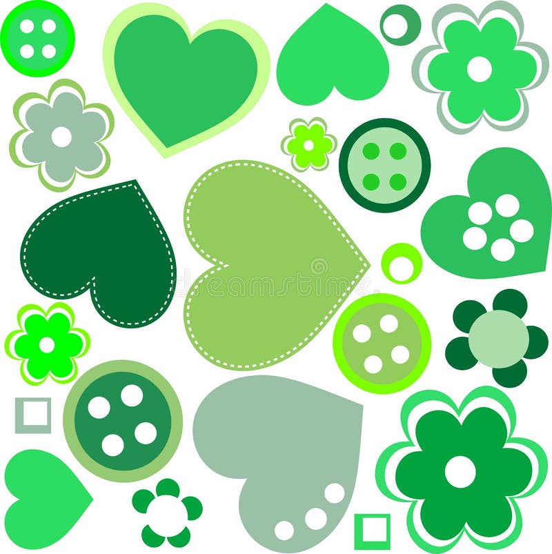 Seamless Pattern with Sewing Buttons and Flowers Stock Vector ...