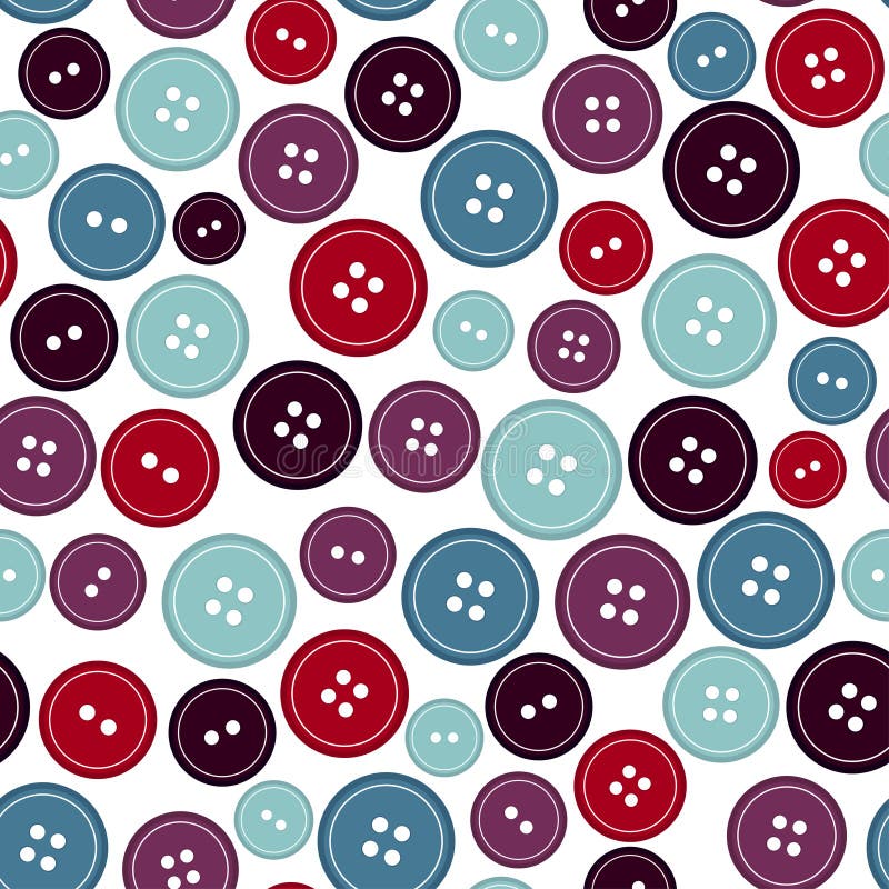 Seamless Pattern with Sewing Buttons, Illustration Stock Vector ...