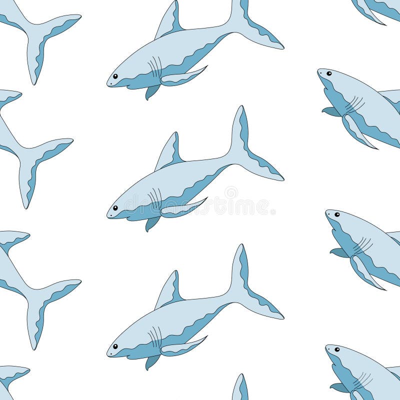 Shark Face Seamless Pattern Stock Illustrations – 104 Shark Face ...