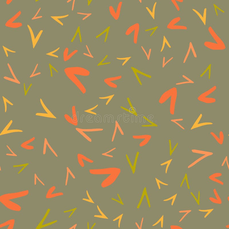 Seamless Pattern with Sharp Corner Abstract Form in Autumn Colors.Hand ...