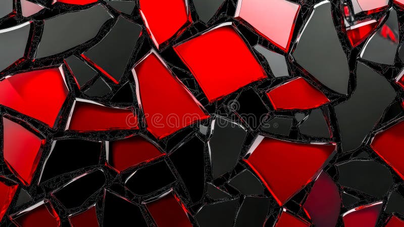 Seamless Pattern of Shattered Red and Black Glass Fragments Stock Photo ...
